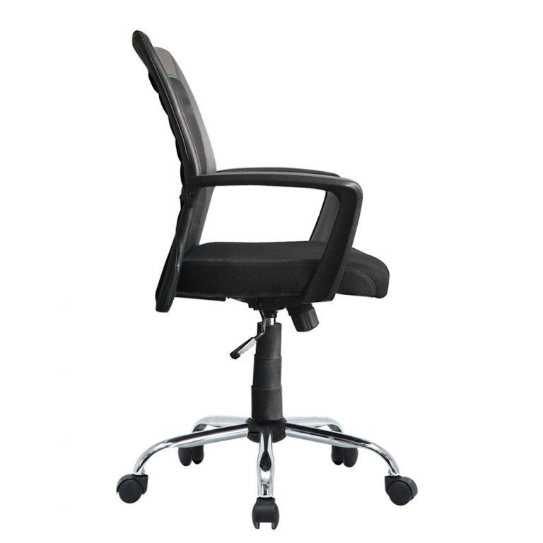 Ergodynamic EMC-169 BLK Mid Back Mesh Office Chair, Leather Computer ...