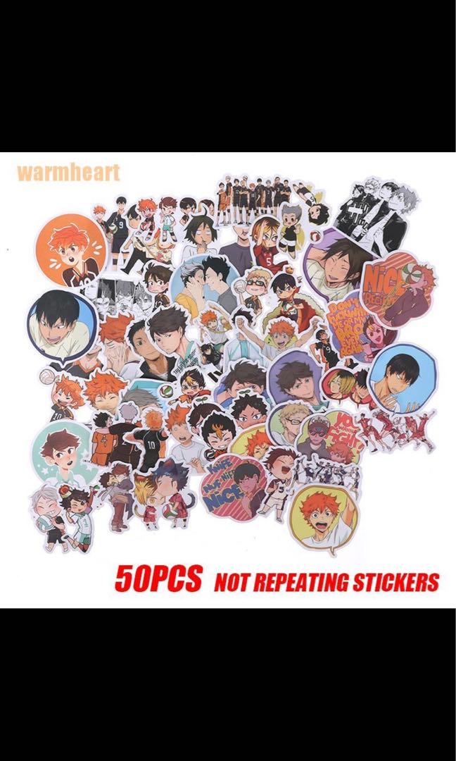haikyuu sticker pack! 50pcs, Hobbies & Toys, Stationery & Craft ...