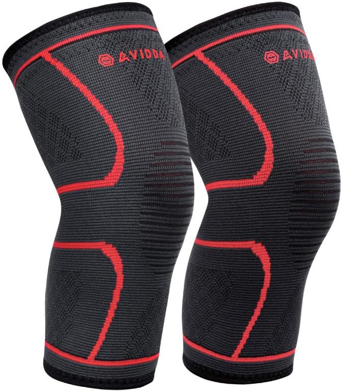 (L) AVIDDA Knee Support Brace 2 Pack - Compression Knee Sleeves for ...