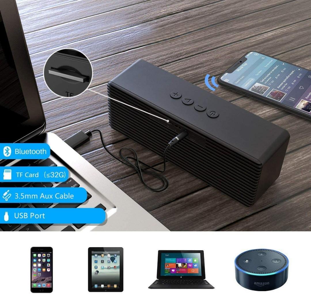 LENRUE A12 Bluetooth Speakers, Portable Wireless Speaker with Stereo ...