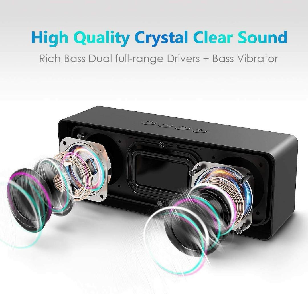 LENRUE A12 Bluetooth Speakers, Portable Wireless Speaker with Stereo ...