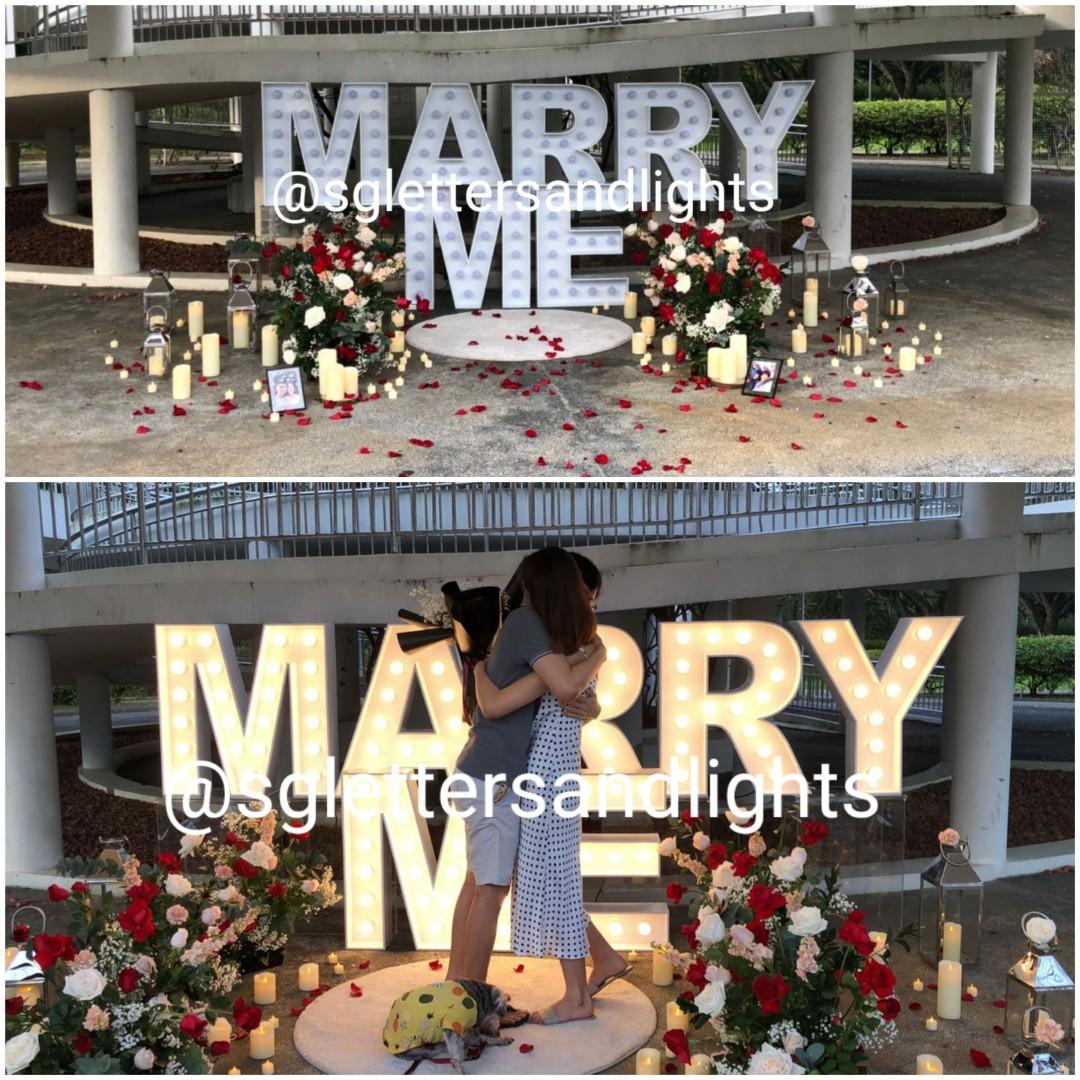 MARRY ME MARQUEE LIGHTS for PROPOSAL & Proposal Styling , Life Size ...