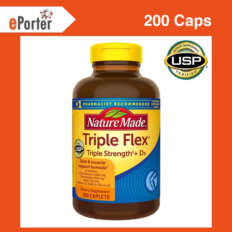 Nature Made Triple flex Triple Strength 200 caplets, Health & Nutrition ...