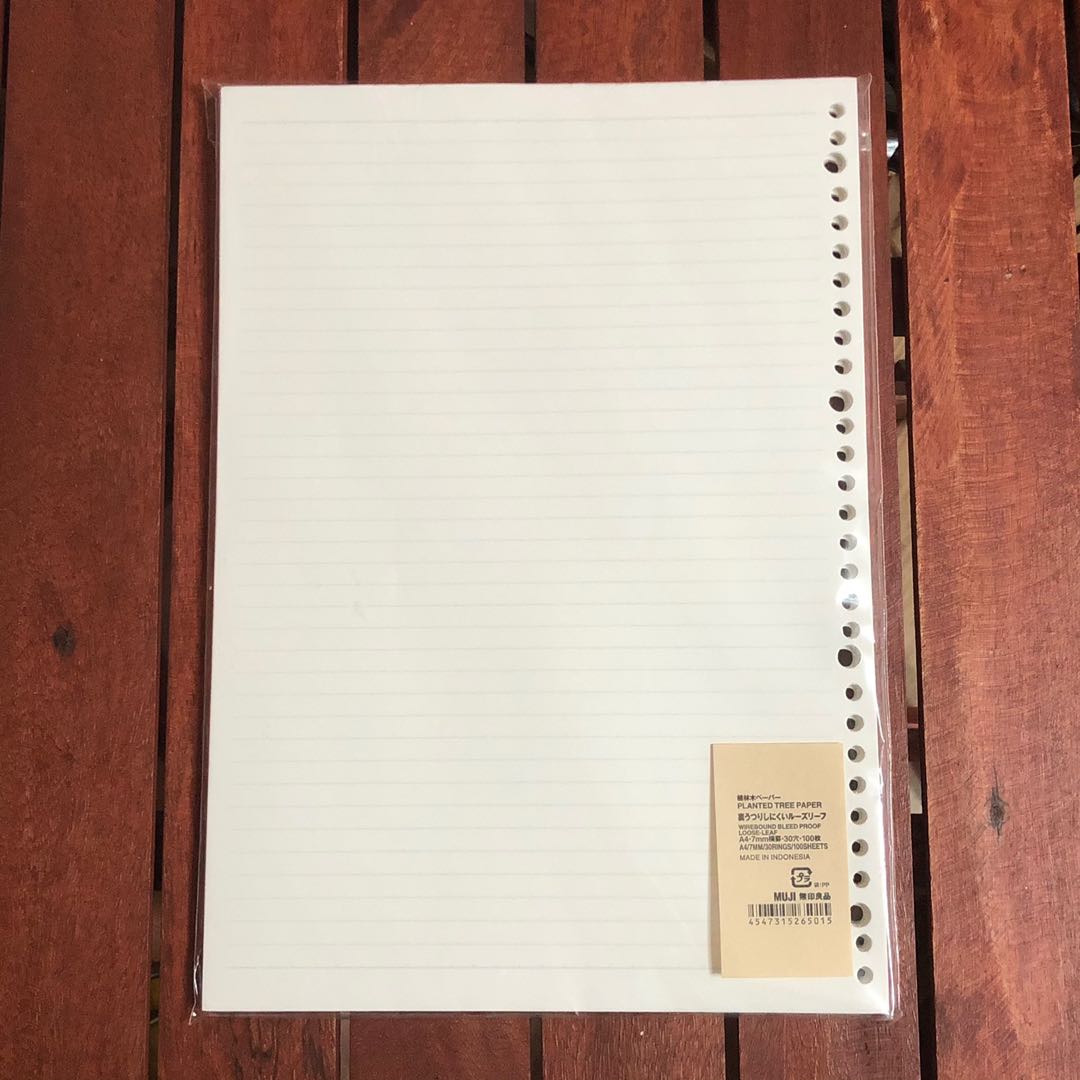 Original Muji Refill Lined A4 Paper (30 holes), Hobbies & Toys ...