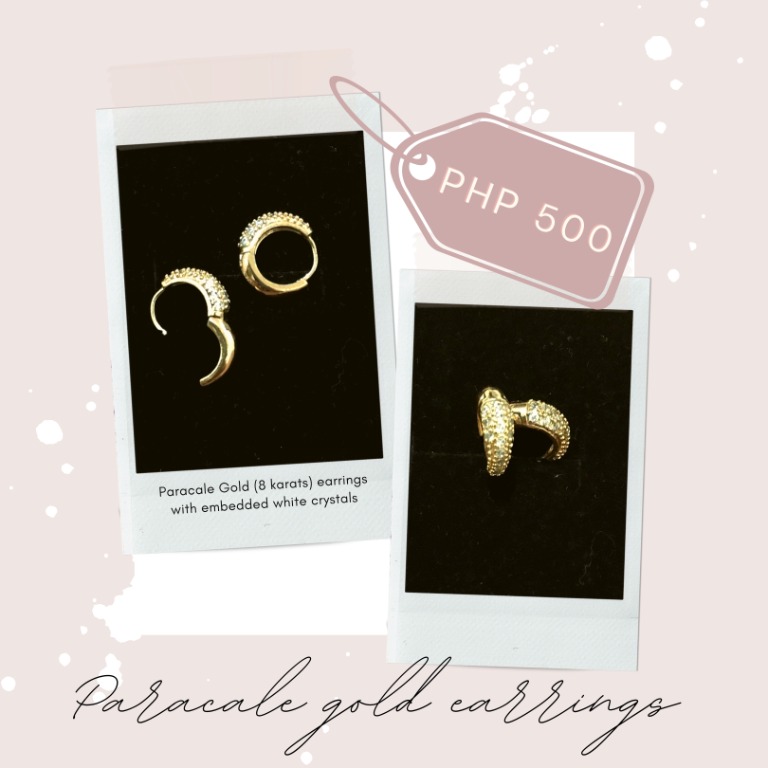 Paracale Gold Studded Earrings, Women's Fashion, Jewelry & Organizers ...