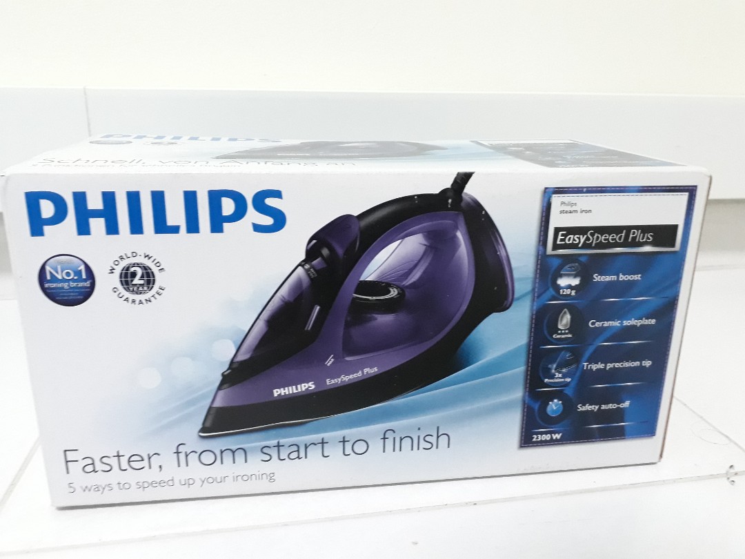Philips Easy Speed Plus Iron, Furniture & Home Living, Cleaning ...