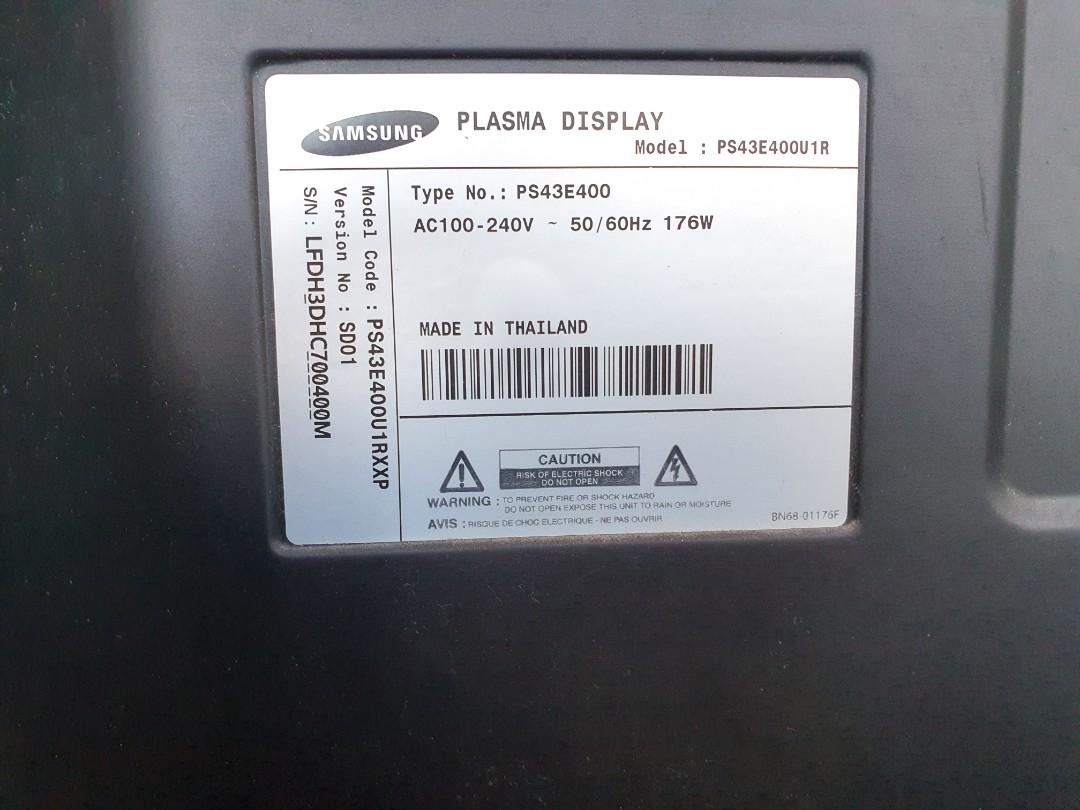 Samsung 43 inch Plasma TV, TV & Home Appliances, TV & Entertainment, TV ...