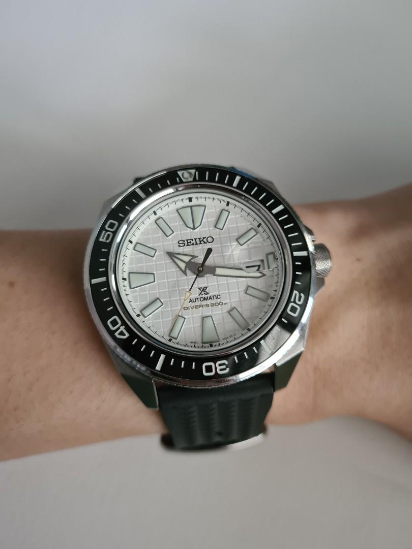 Seiko Samurai White Waffle, Luxury, Watches on Carousell