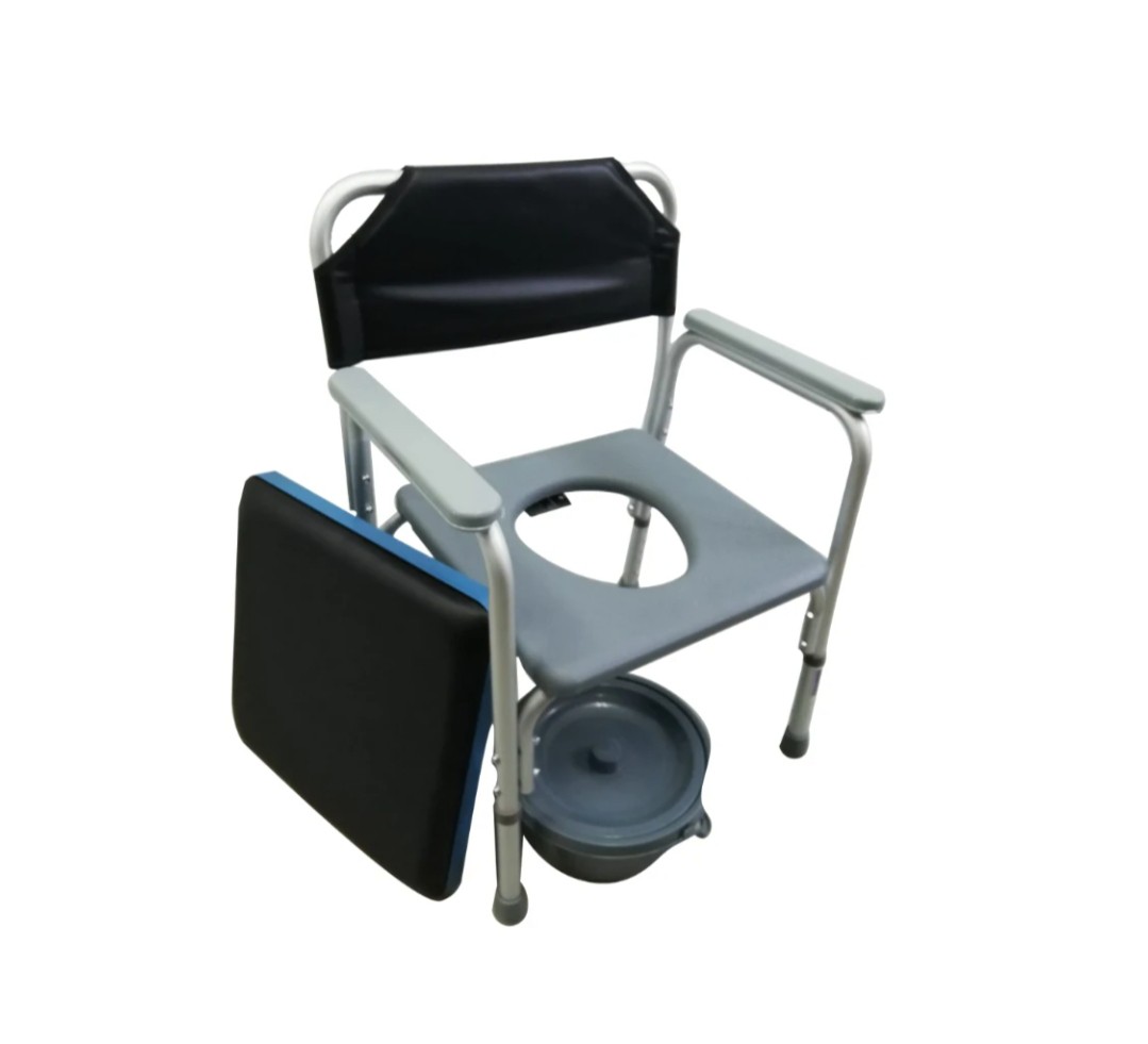 Stationary Commode Chair With PVC Seat Cushion, Assistive Devices ...