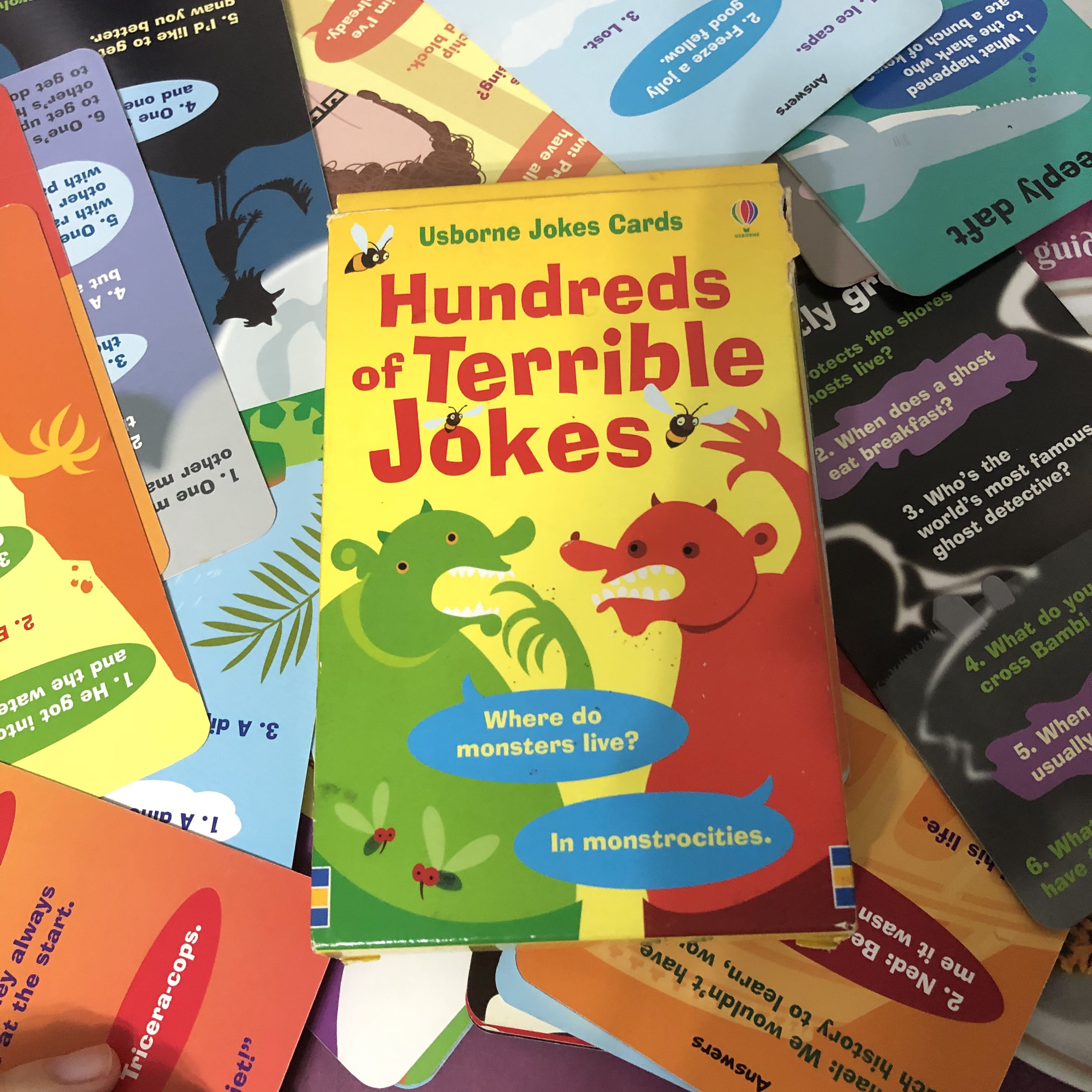 usborne jokes cards: hundreds of terrible jokes | joke cards | funny ...