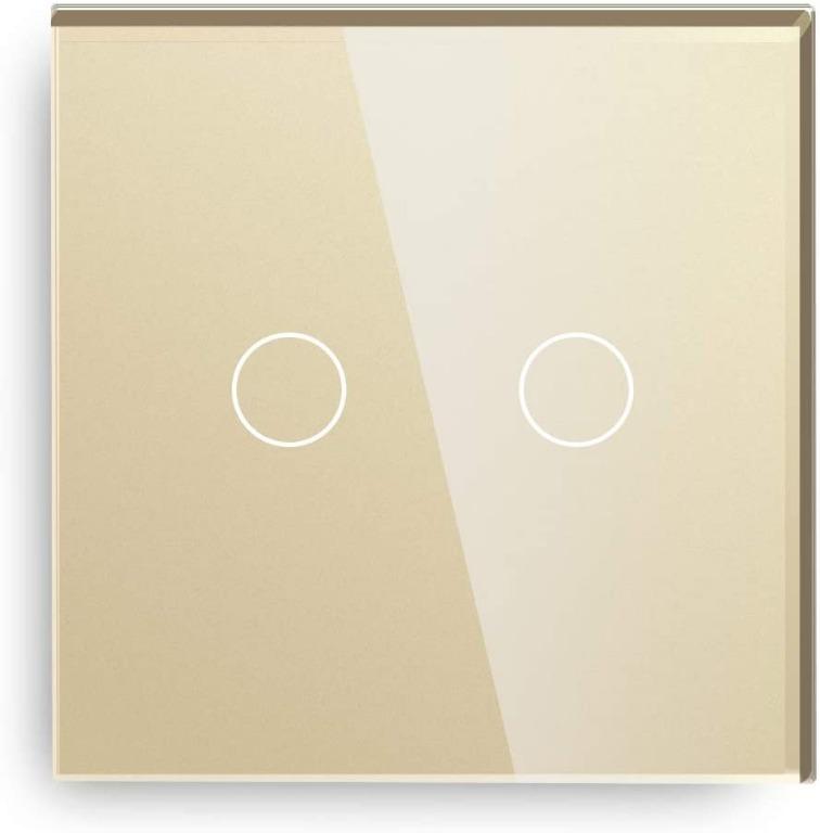 BSEED Touch Light Switch 2 Gang 2 Way Light Switch Works with LED Lamp ...