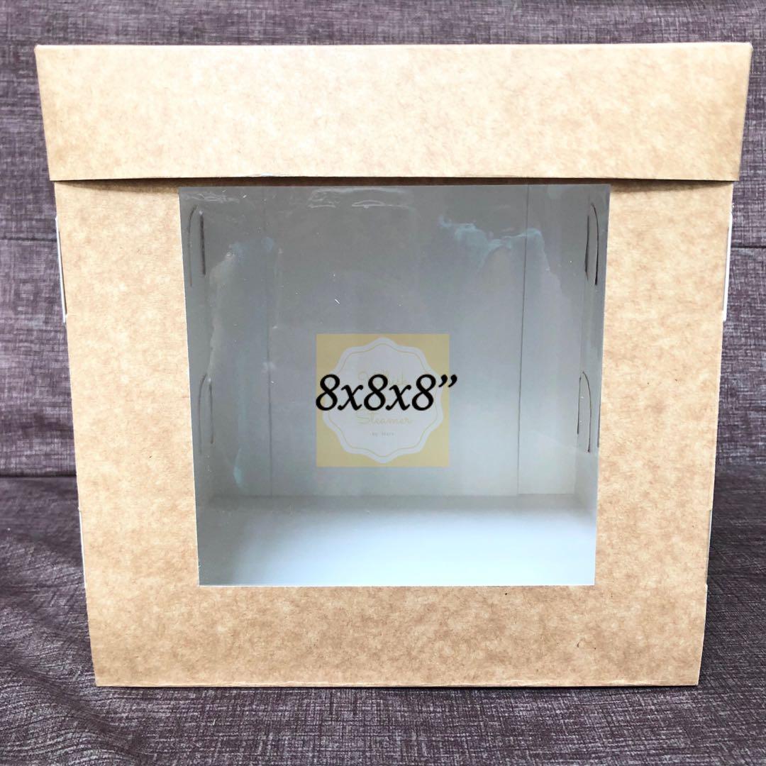 Cake box 8x8x8” (Natural), Furniture & Home Living, Home Decor, Vases ...