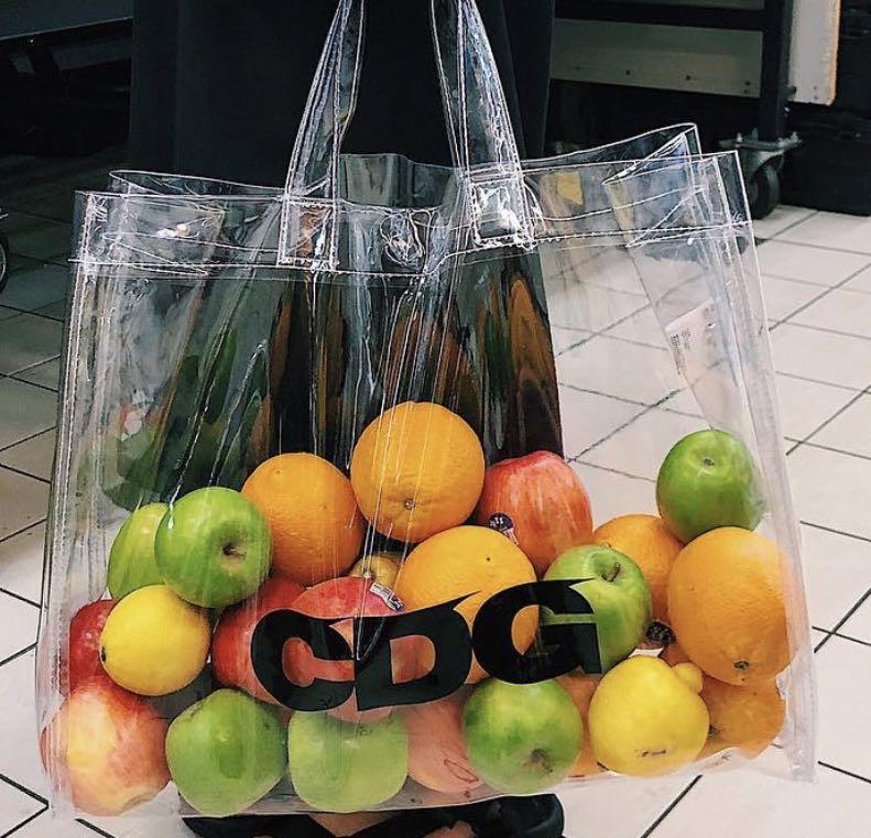 CDG pvc tote bag, Women's Fashion, Bags & Wallets, Tote Bags on Carousell