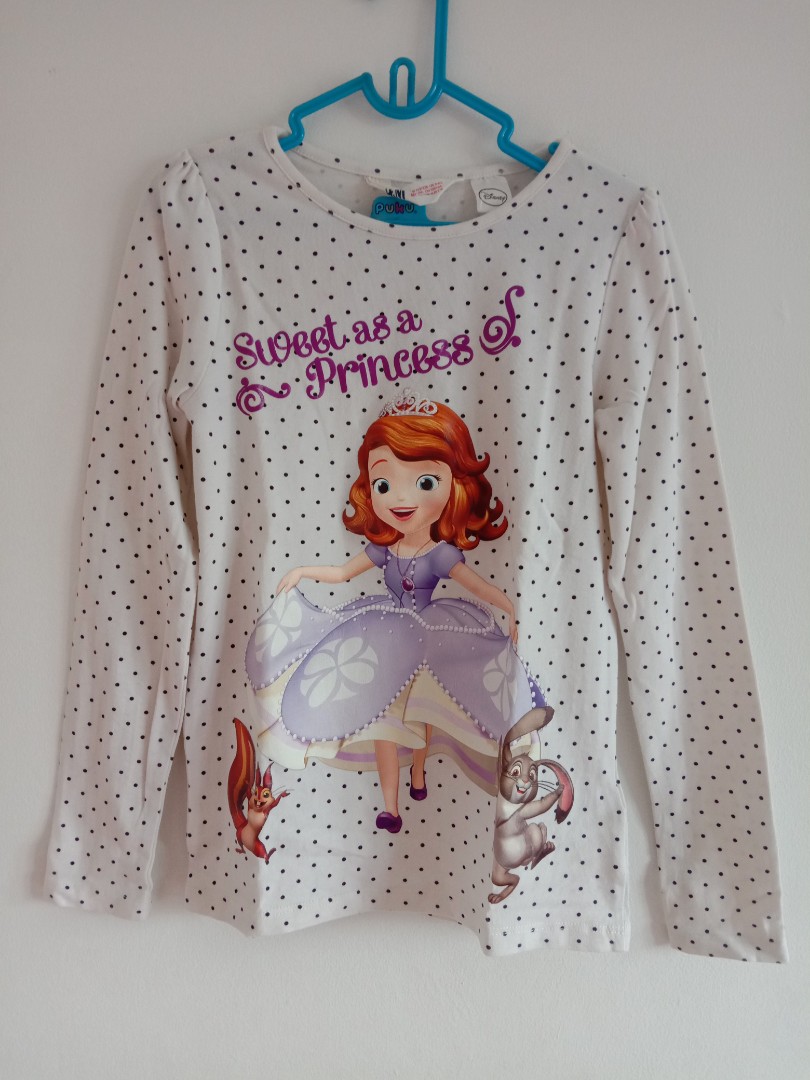 Disney H&M baju anak , baju lengan panjang sofia , baju putih panjang ...