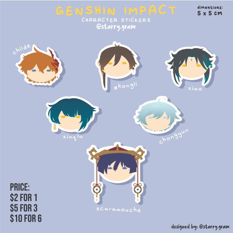 Genshin Impact Character Sticker Pre-order, Toys & Games, Video Gaming ...