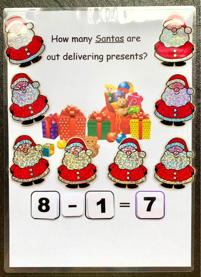 Handmade DIY Addition/Subtraction Game- “Santa Claus”, Toys & Games ...