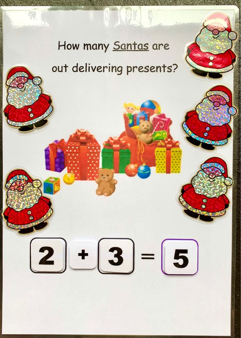 Handmade DIY Addition/Subtraction Game- “Santa Claus”, Toys & Games ...