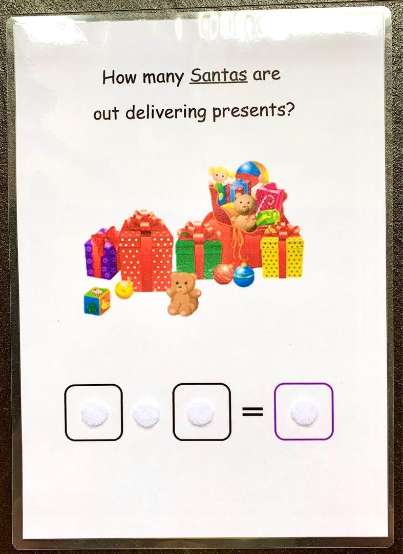Handmade DIY Addition/Subtraction Game- “Santa Claus”, Toys & Games ...