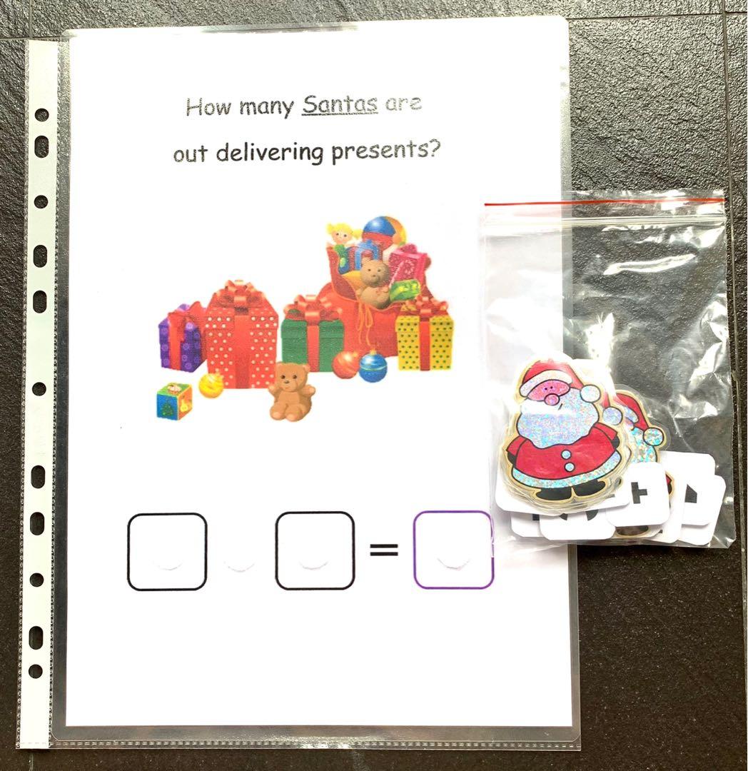 Handmade DIY Addition/Subtraction Game- “Santa Claus”, Toys & Games ...