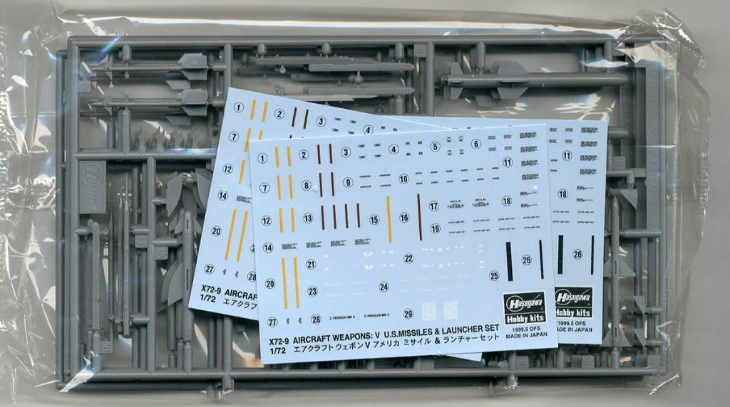 Hasegawa 1/72 Aircraft Weapons Set: Option of Set 1 (X72-1), Set 2 (X72 ...