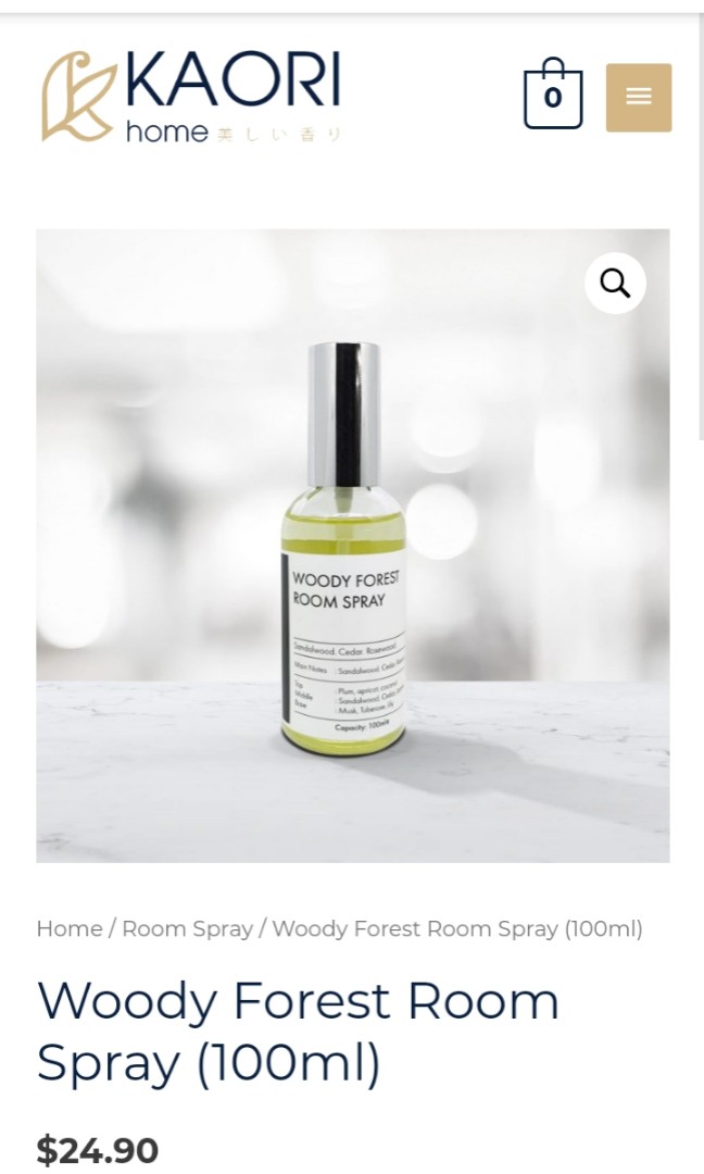 KAORI HOME Woody forest Room Spray, Furniture & Home Living, Cleaning & Homecare Supplies ...