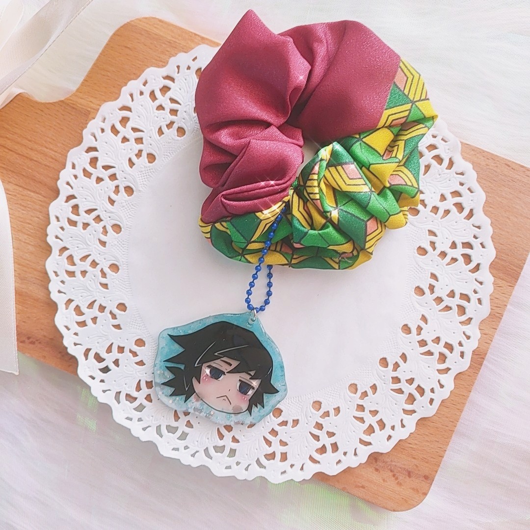 Kimetsu no Yaiba scrunchie keychain Giyuu Muichirou Tanjirou Zenitsu ...