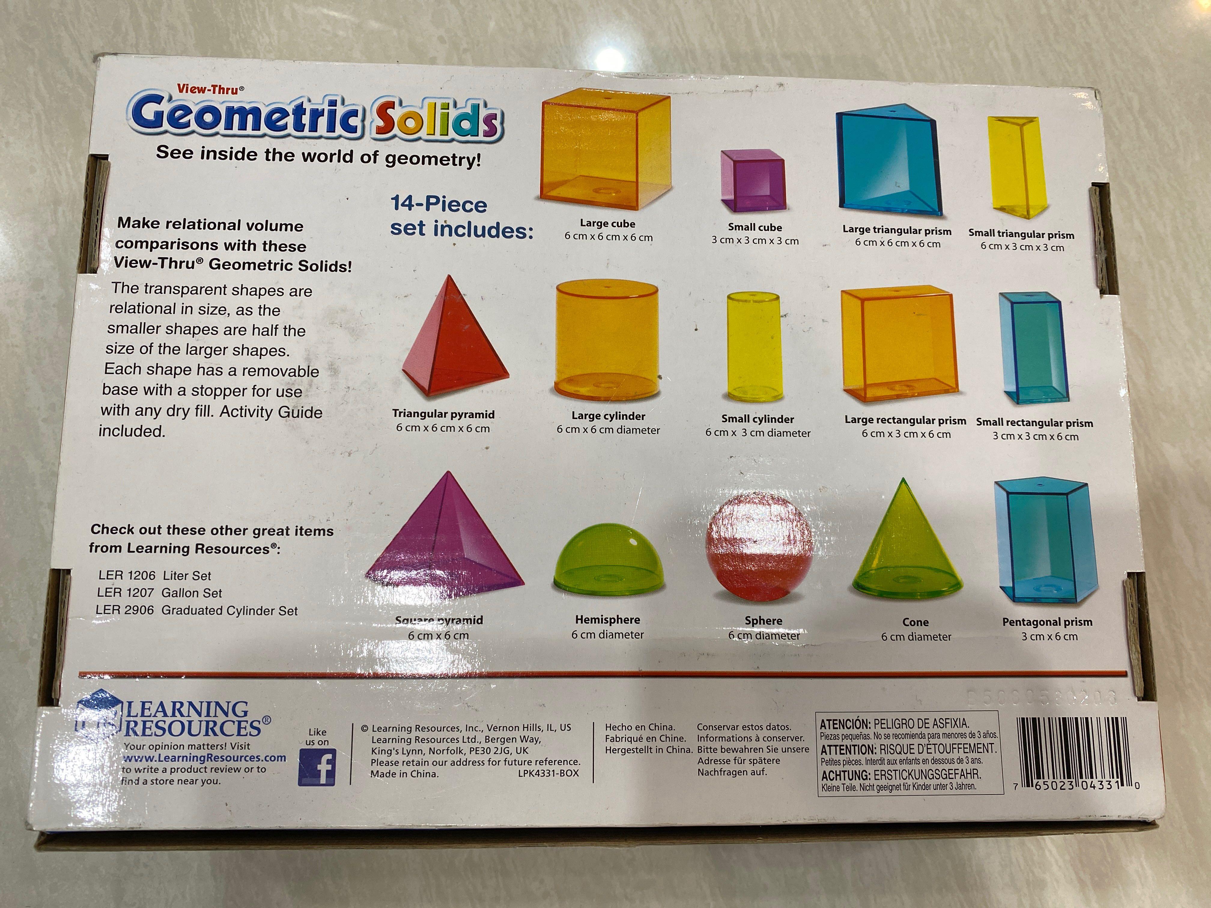 Learning Resources Geometric Solids, Hobbies & Toys, Books & Magazines ...