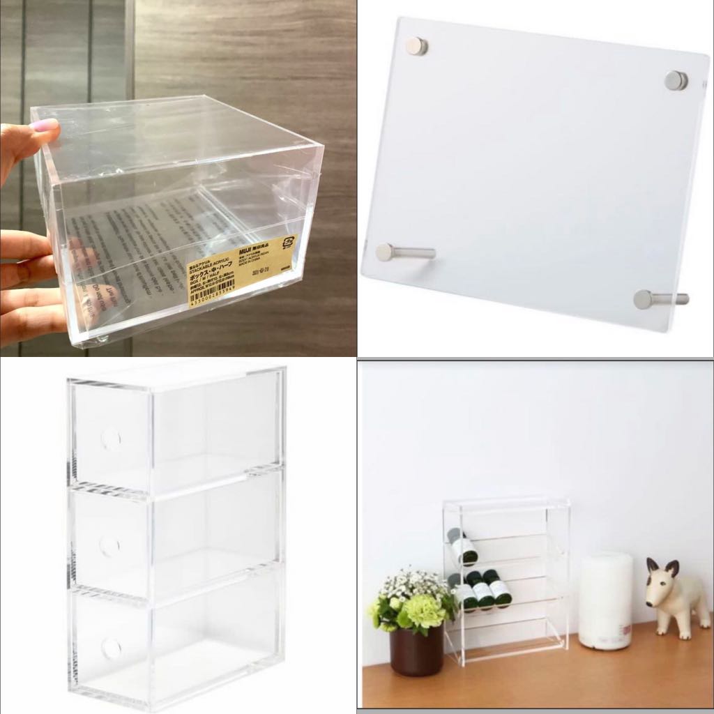 Muji Acrylic storage (few items), Furniture & Home Living, Home ...