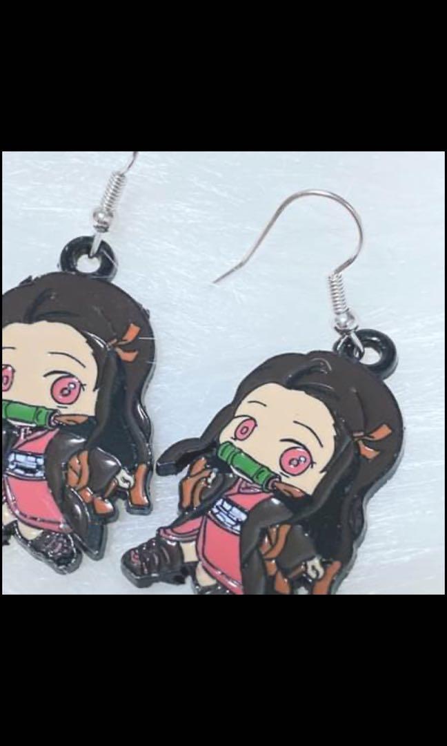 Nezuko demon slayer kawaii chibi earrings, Hobbies & Toys, Memorabilia ...