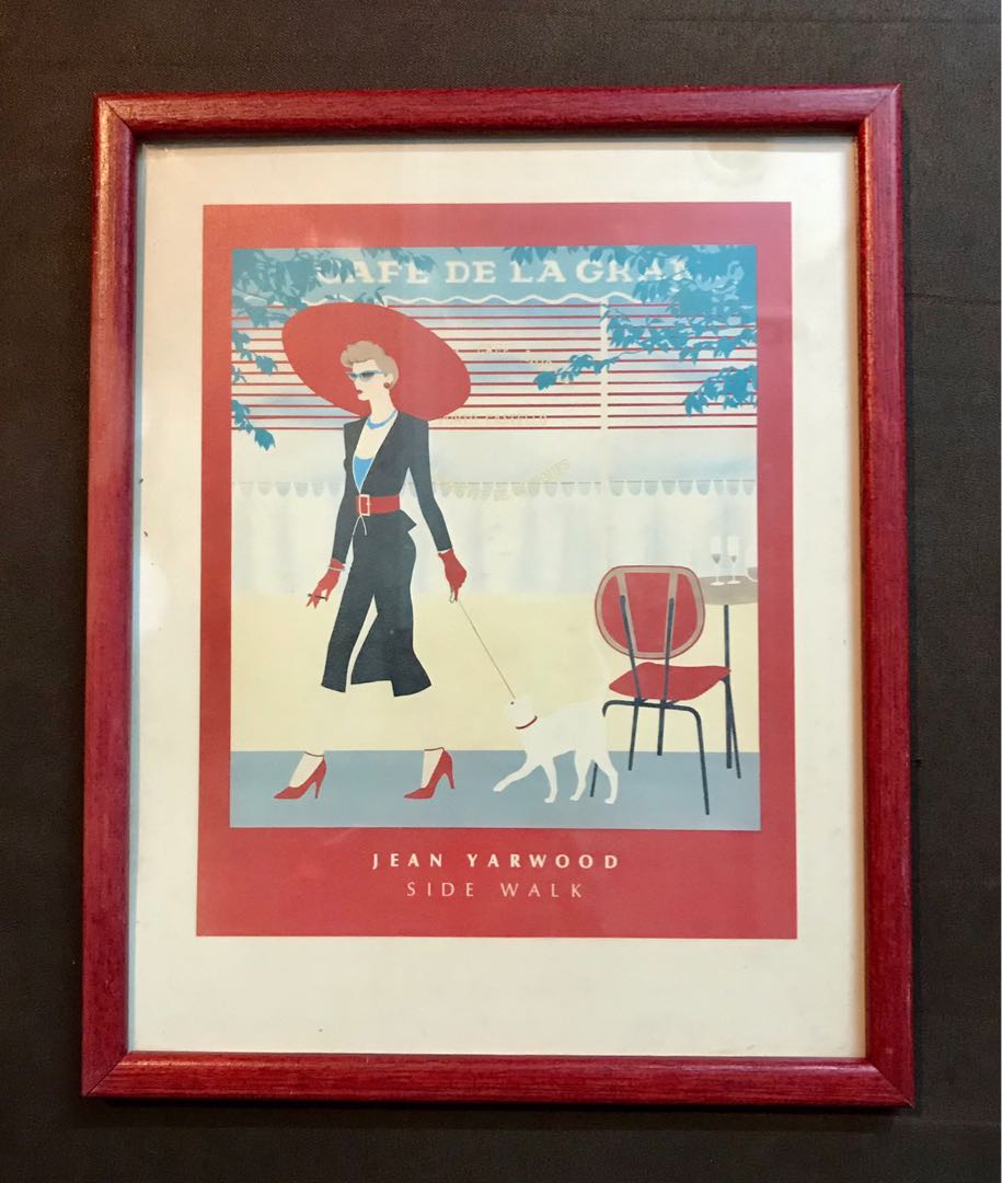Vintage Jean Yarwood Side Walk Art Print Framed 27x22cms, Furniture ...
