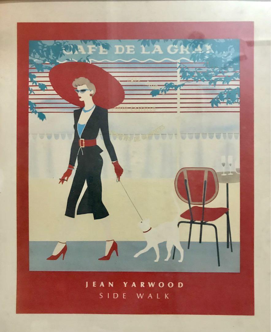Vintage Jean Yarwood Side Walk Art Print Framed 27x22cms, Furniture ...