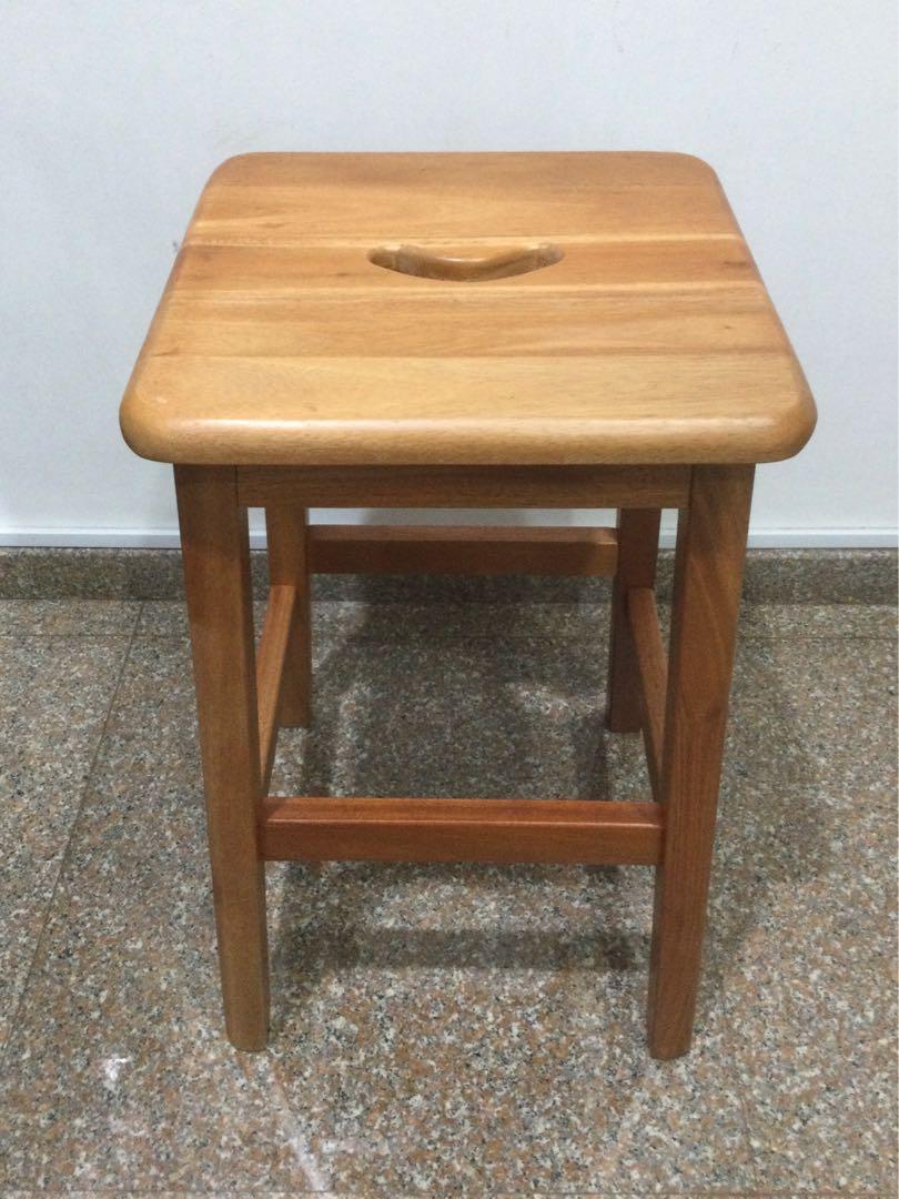Wood Wooden Bedside Table Side Chair Stool, Furniture & Home Living ...