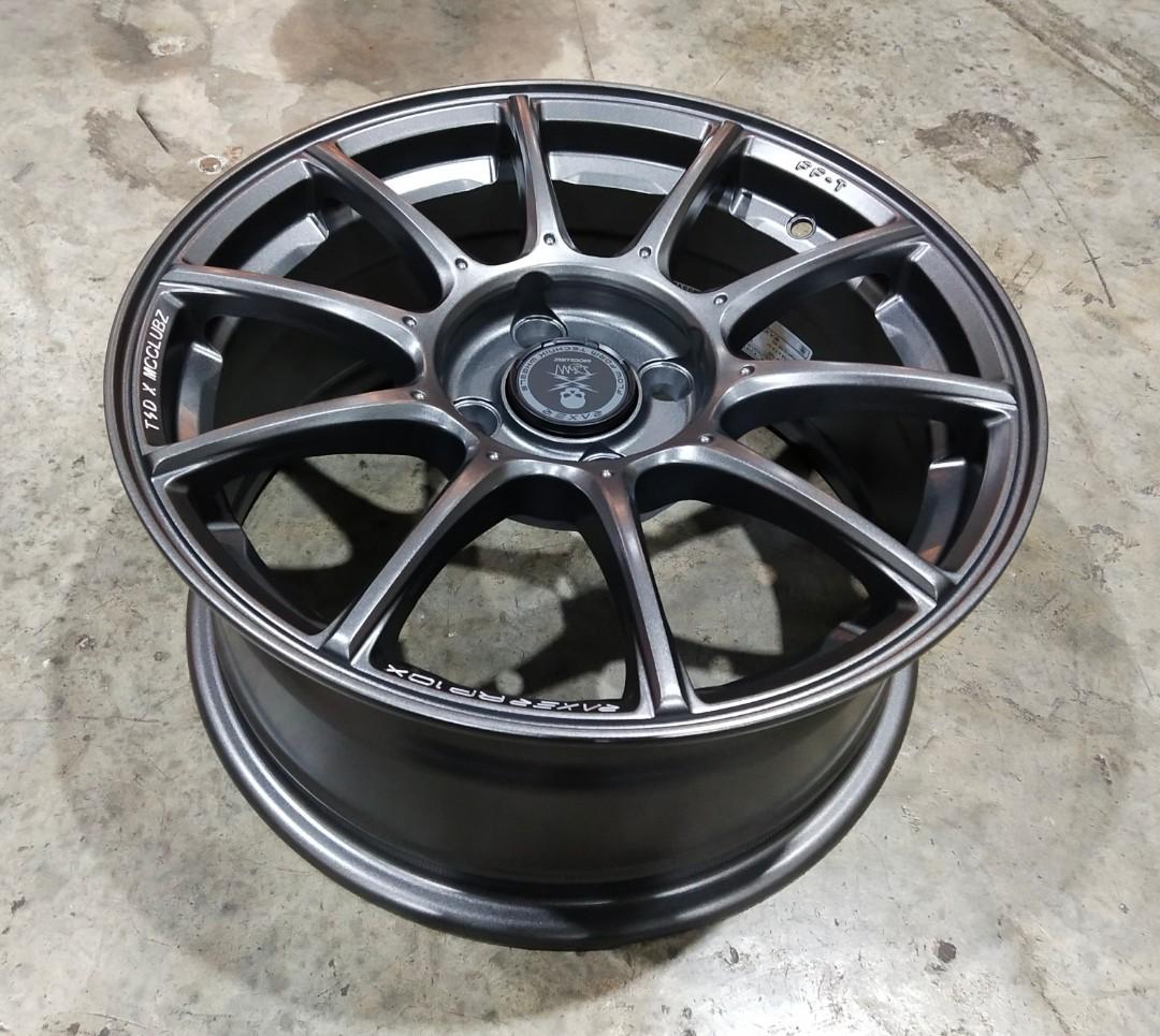 15" Raxer RP10X 4x100 flow form rim, Car Accessories, Tyres & Rims on Carousell