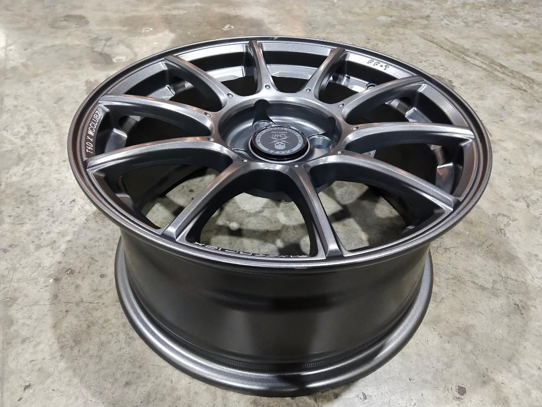 15" Raxer RP10X 4x100 flow form rim, Car Accessories, Tyres & Rims on Carousell