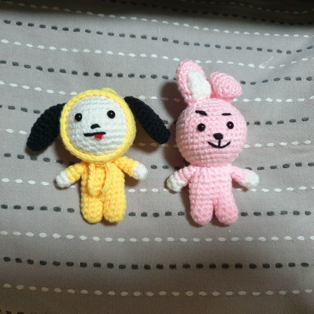 Crochet Bt21 - Cooky and Chimmy Bag Charm, Hobbies & Toys, Stationery ...
