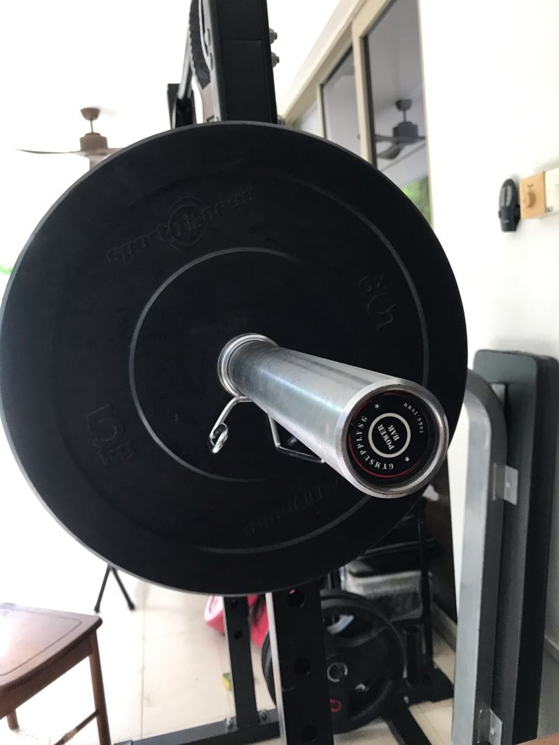 Gymsupply Black power bar, Sports Equipment, Exercise & Fitness, Toning ...