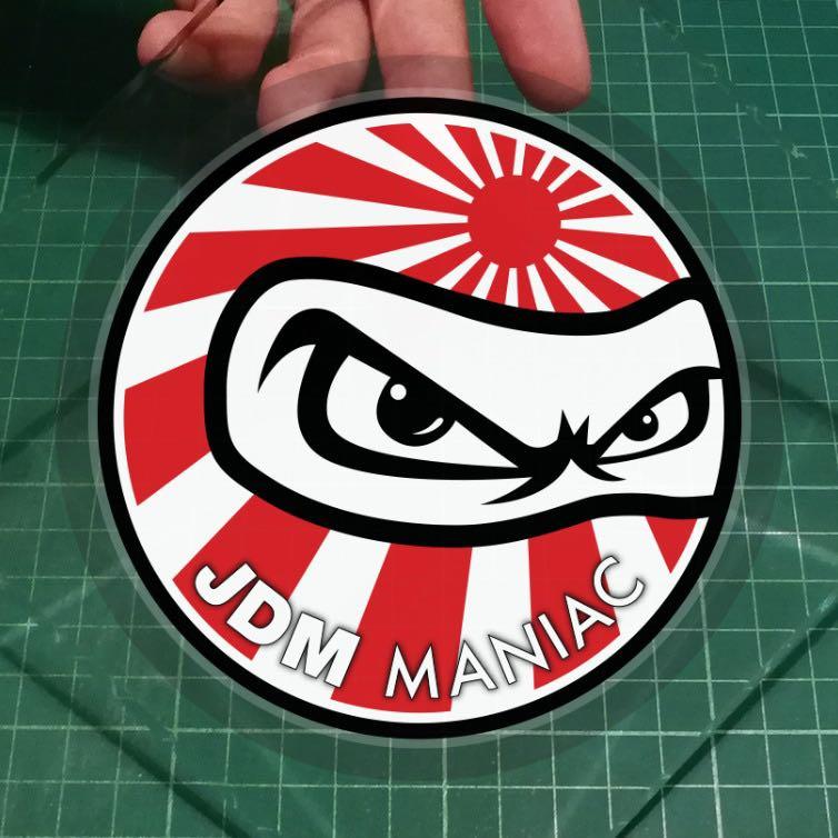 JDM Maniac . Removable Static Cling Car Decals . 11cm diameter . Free ...