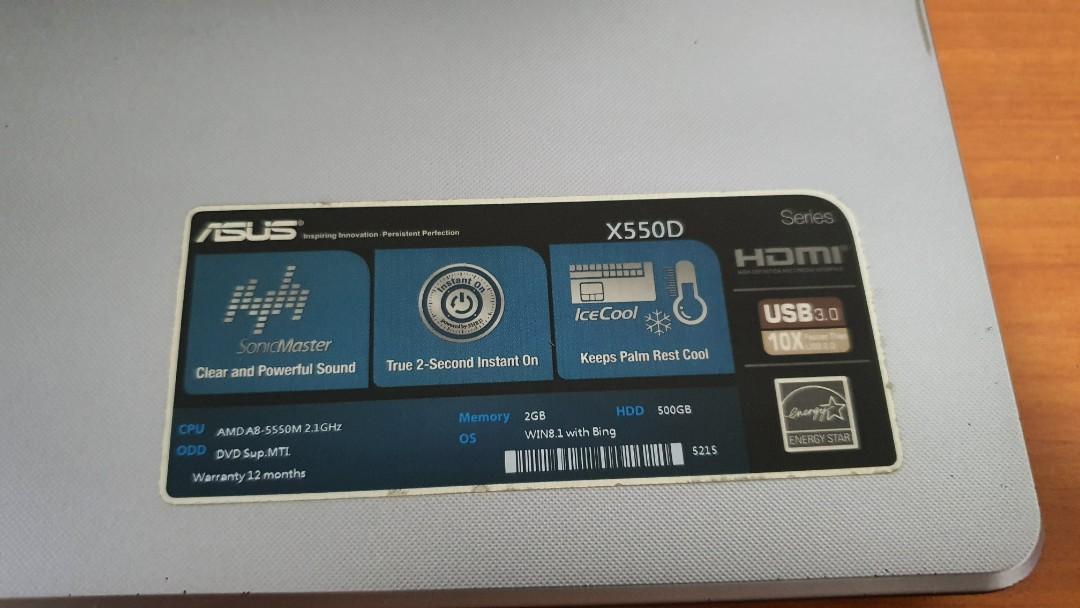 Laptop Asus X550D, Computers & Tech, Laptops & Notebooks on Carousell