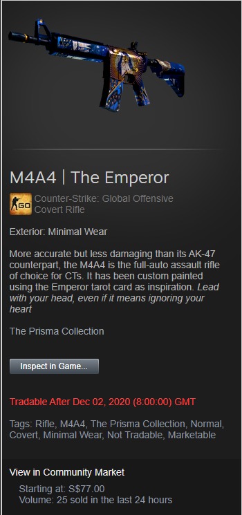 M4A4 | The Emperor (MW), Video Gaming, Gaming Accessories, Game Gift ...