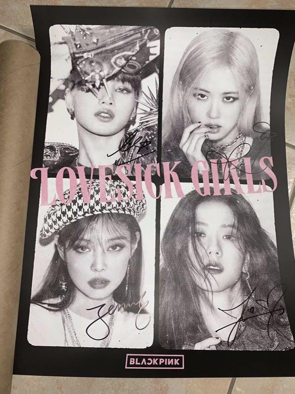 [SIGNED] BLACKPINK - LOVESICK GIRLS LITHO 18” X 24” (POSTER SIZE ...