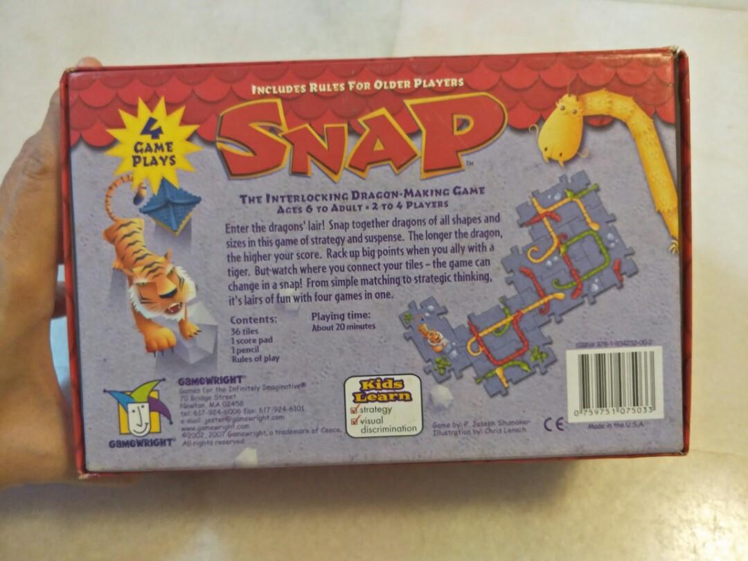 SNAP - The Interlocking Dragon - Making Game by Gamewright, Hobbies ...