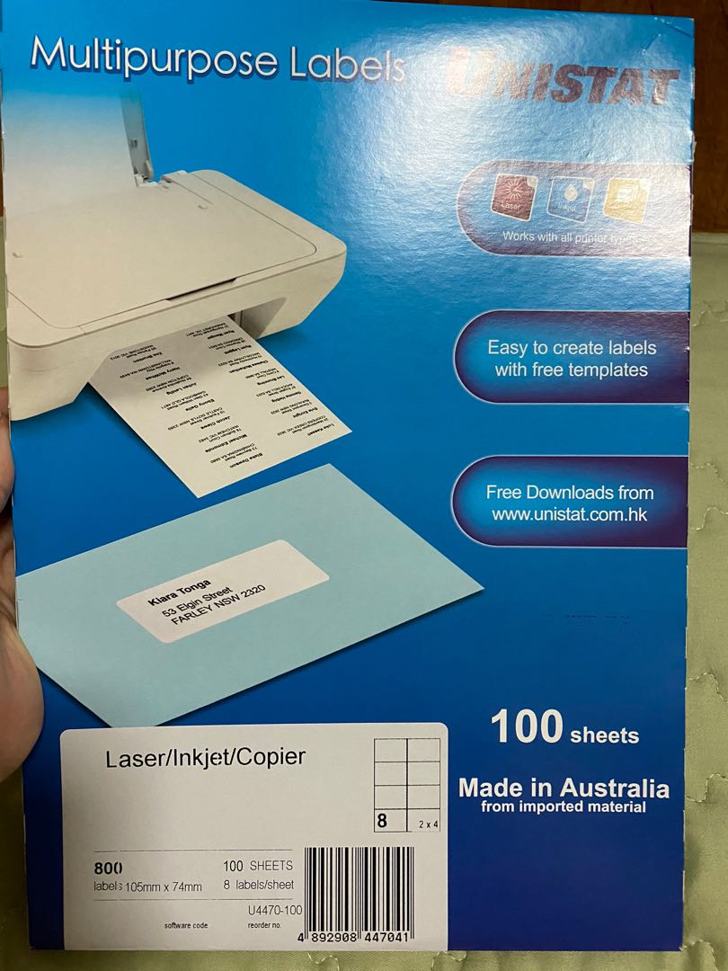 A4 Sticker Paper UNISTAT 99 sheets U4470-100, Hobbies & Toys ...