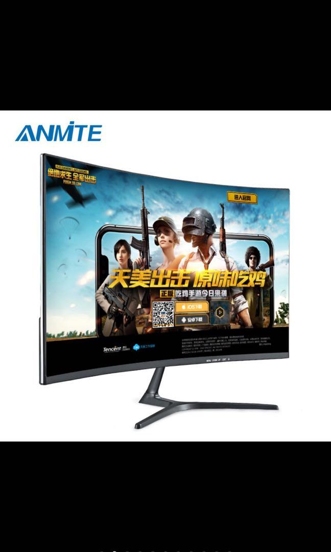 Anmite 24"75Hz IPS Curved FHD LED Monitor Hdmi HDR Super Slim and Sleek ...