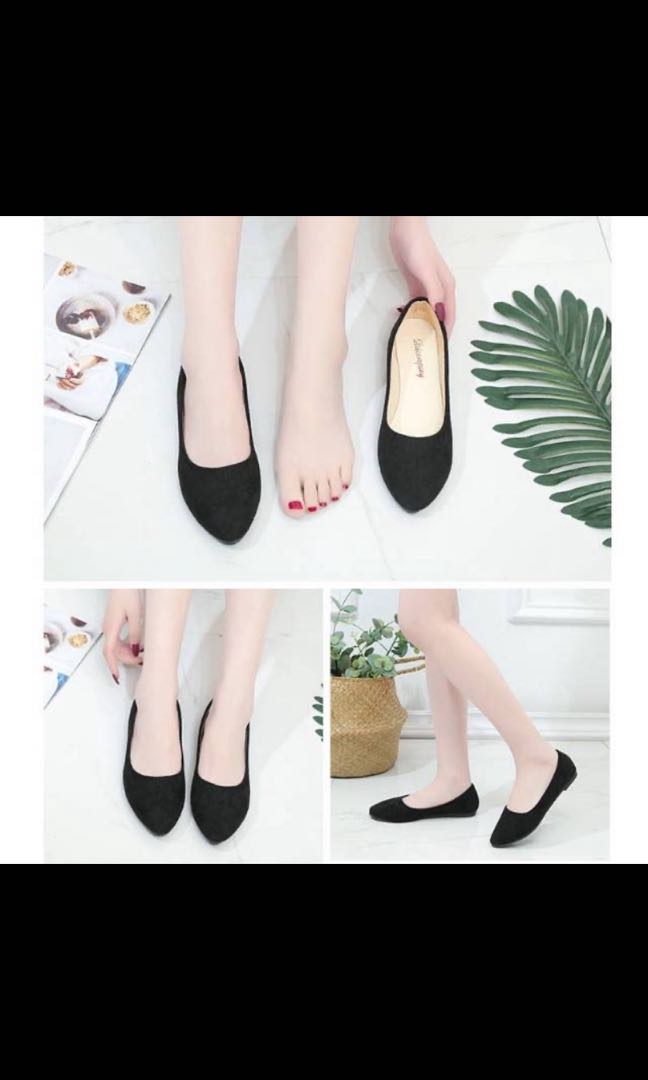 Basic Plain Black Formal Flats, Women's Fashion, Footwear, Flats on ...
