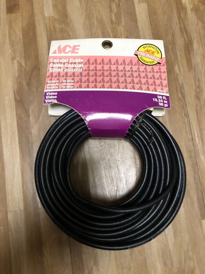 ACE Hardware Coaxial cable 75ohm 50ft / 15m, TV & Home Appliances, TV ...