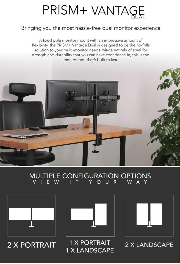 Dual Monitor Arms PRISM+ Vantage, Mobile Phones & Gadgets, Mobile ...