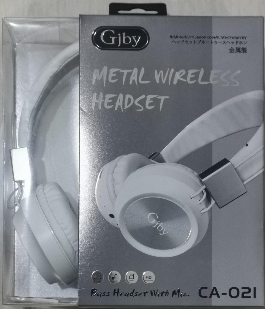 Gjby Metal Wireless Bass Headset with Mic CA-021, Electronics, Audio on Carousell