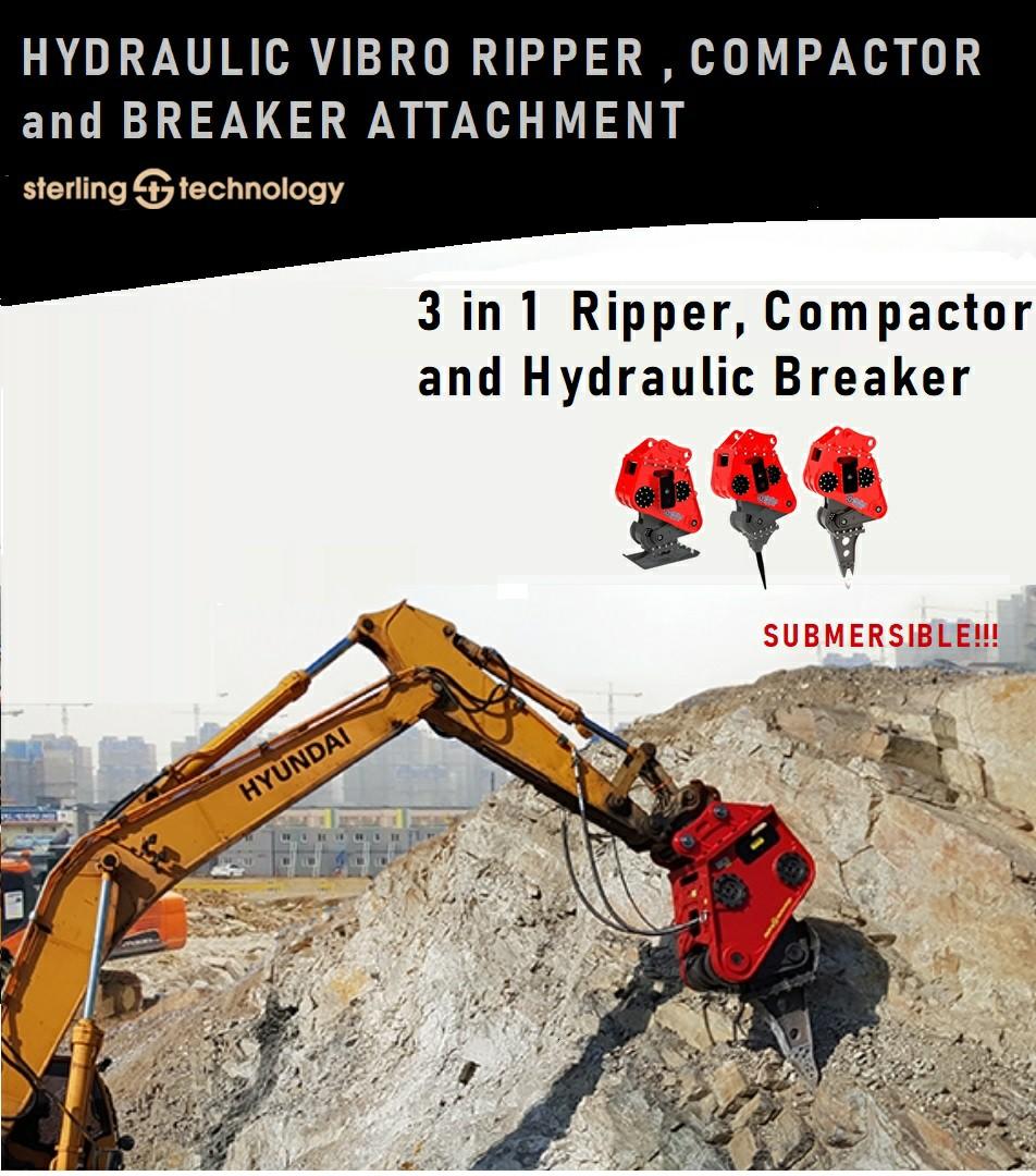 Hydraulic vibro ripper attachment , hydraulic breaker, hydraulic ...