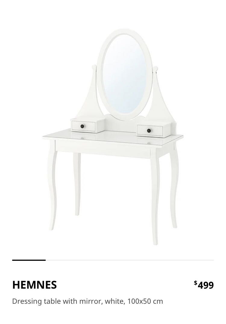 Ikea Hemnes dressing table with mirror, Furniture & Home Living ...