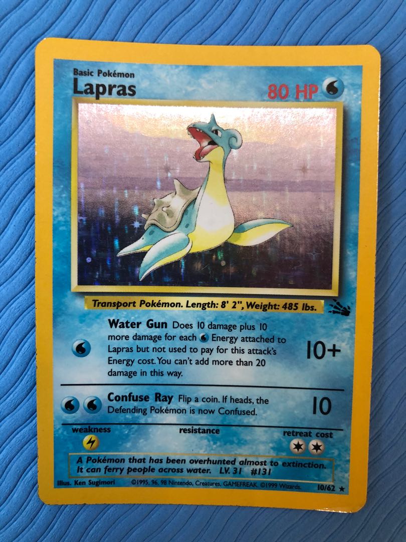 Lapras Pokemon Card 1999 - Holo, Hobbies & Toys, Toys & Games on Carousell